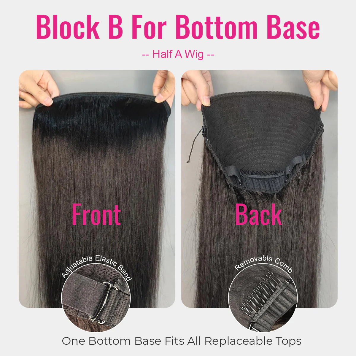 Straight & Curly & Wavy Bottom Base for ISEE Block Wigs